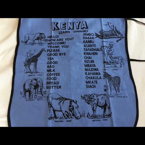 Vintage | Kitchen | Vintage Kenya Apron Learn Swahili | Poshmark